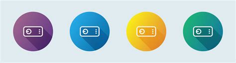 Project Line Icon In Flat Design Style Multimedia Signs Illustration