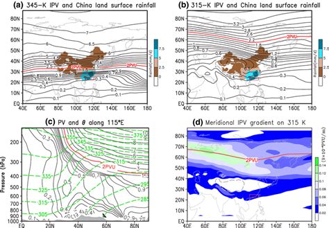 Maps Of Climatological Ipv Solid Contours Units Pvu On The A 345 K