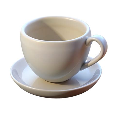 Coveted Victorian Hyper Specific Professional Render Single Teacup White Porcelain Isolated