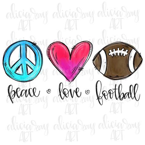 Peace Love Football Alicia Ray Art