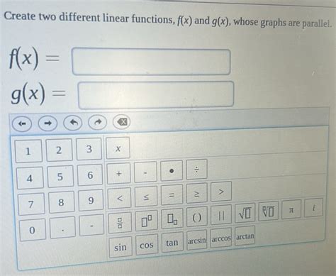 Create Two Different Linear Functions Fx And Gx Whose Graphs Are