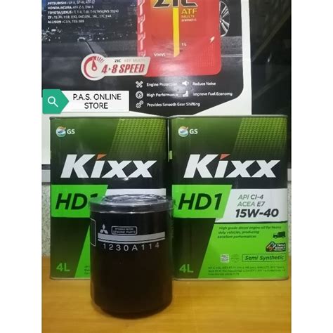 KIXX 15W40 SEMI SYNTHETIC ENGINE OIL WITH GENUINE PAJERO OIL FILTER ...