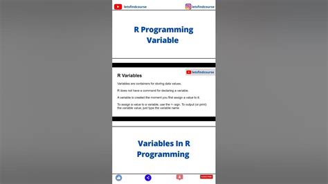 Variable In R Programming Language Rprogramming Youtube