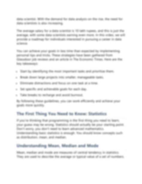 SOLUTION Complete Roadmap To Become A Data Scientist Studypool