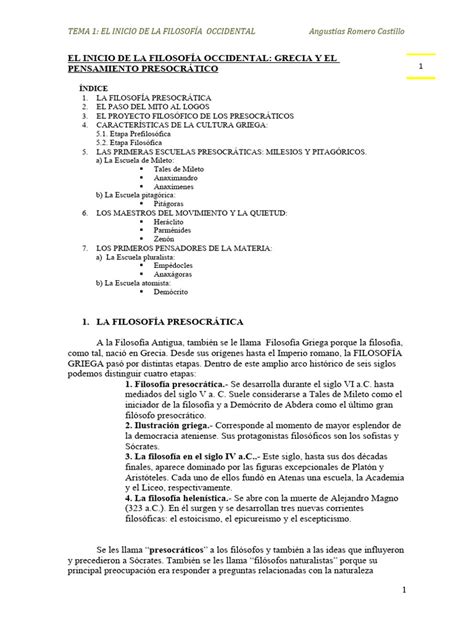 1 El Inicio De La Filosofía Occidental2019 20 Pdf