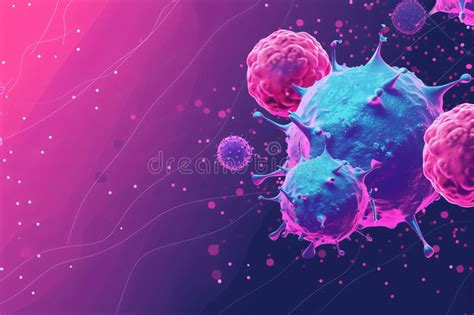 Tumor Microenvironment Background With Cancer Cells T Cells Nanoparticles Molecules And Blood