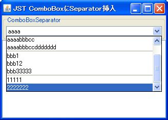 JComboBoxにJSeparatorを挿入 Java Swing Tips