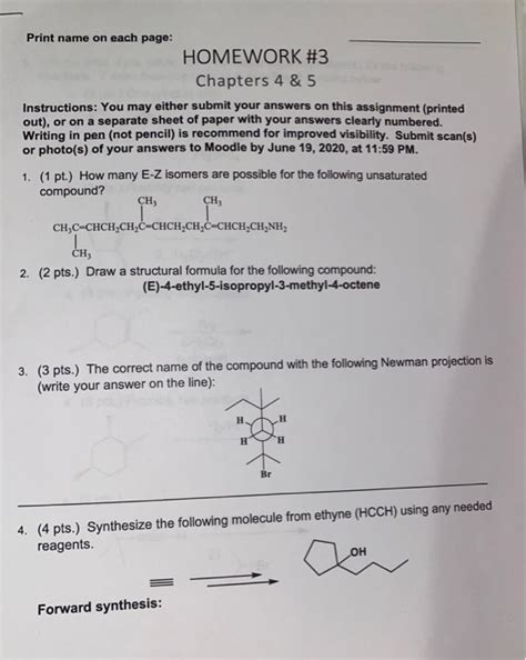 Solved Print Name On Each Page Homework 3 Chapters 4 And 5