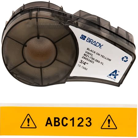 Brady M21-750-595-YL All Weather Permanent Adhesive Vinyl Label Tape w ...