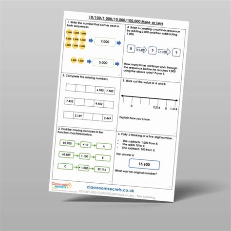 Year 5 10 100 1 000 10 000 100 000 More Or Less Reasoning And Problem Solving Resource