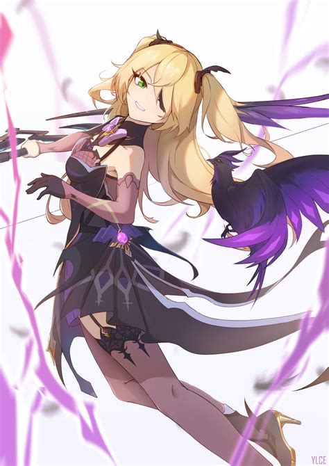 Fischl And Oz Genshin Impact Drawn By Ylce Danbooru