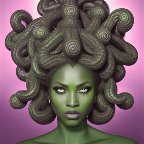 Realistic Melanin Medusa Spirit Octane Render High Definition Graphic · Creative Fabrica