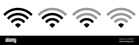 Set Of Wi Fi Wireless Icon With Visualization Signal Quality Remote Access And Radio Waves