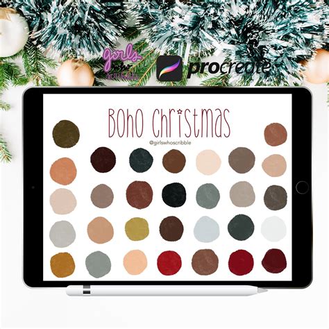 Procreate Christmas Color Palette Procreate Holiday Palette Color Swatches Procreate