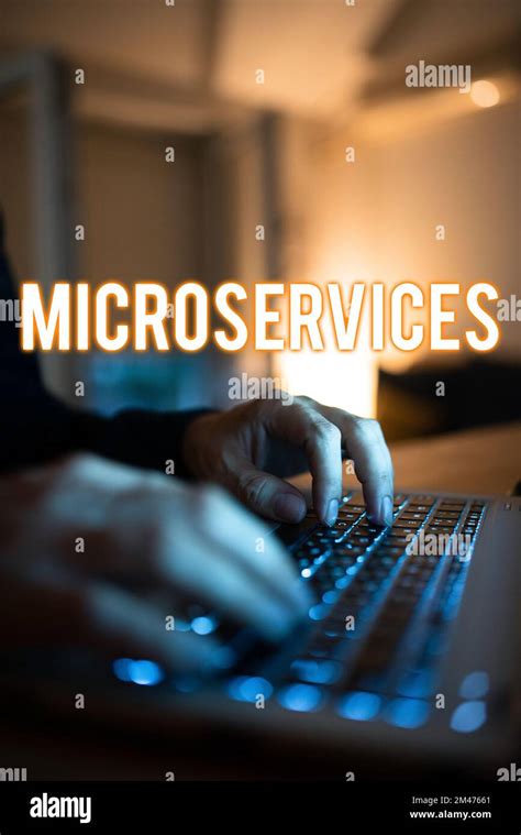 Handwriting Text Microservices Internet Concept Software Development Technique Building Single