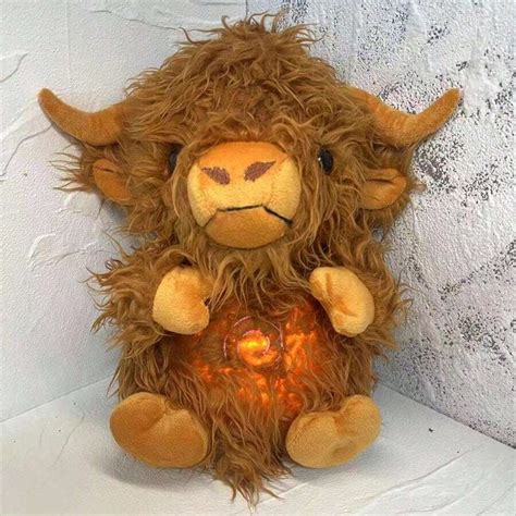 Pi Ce Jouet En Peluche De Vache Longs Poils Qui Respire Ours En