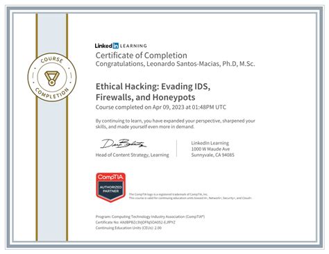 Just Finished The Course “ethical Hacking Evading Ids Firewalls And Honeypots” By Malcolm