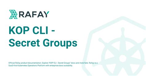 Kop Cli Secret Groups Rafay Product Documentation