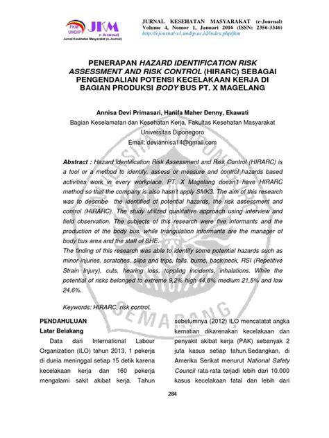 assessment and risk control hirarc sebagai pdf