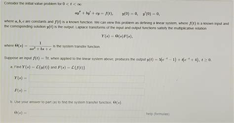 Solved Consider The Initial Value Problem For Chegg