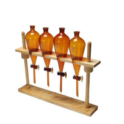 Wooden Separatory Funnel Stand Rack 4 Holes Lab Su Vicedeal