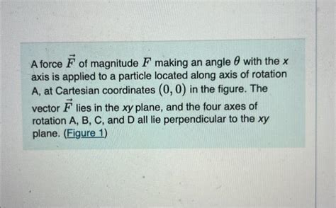 Solved A force F of magnitude F making an angle θ with the x Chegg
