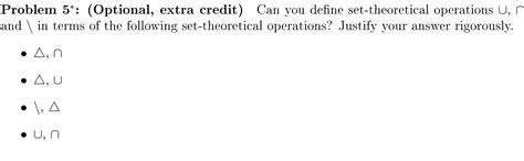 solved problem 5 optional extra credit can you define