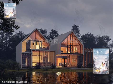 民宿 度假酒店SU建筑模型 Enscape l SU模型 景观小品 精 SU模型