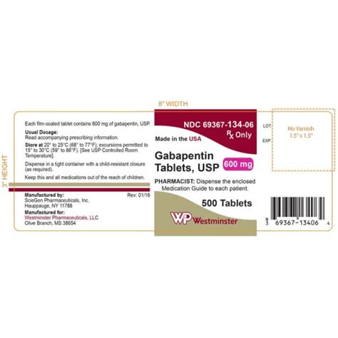 Gabapentin 600mg Rx Products