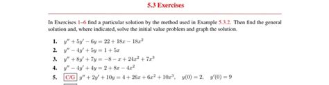 Solved Find A Particular Solution By The Method Used In Chegg