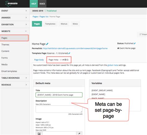 Meta Data And Seo For Sites And Pages Evessio Knowledge Base