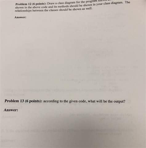 Solved Problems Are Based On The Following Java Code Chegg