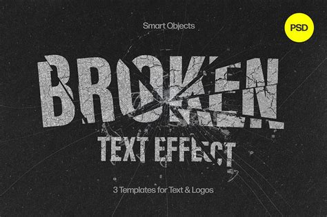 Broken Text Effect On Yellow Images Creative Store 121007