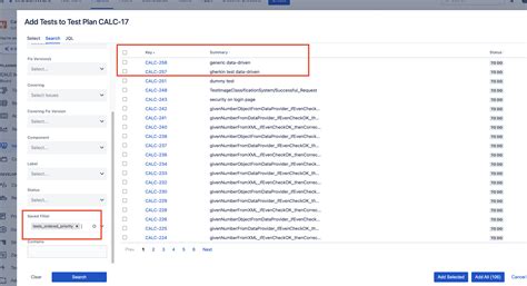Xraycloud 6343 Show Tests Ranked By The Order Of The Saved Filter In The Add Tests Dialog