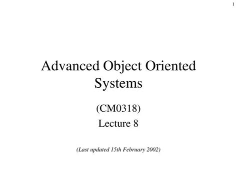 Ppt Advanced Object Oriented Systems Powerpoint Presentation Free