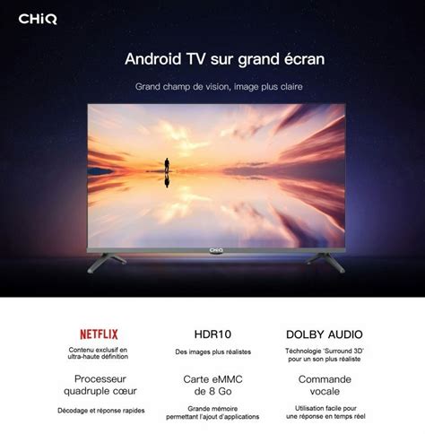 Chiq Smart Tv 43″ Android 11 Hd Hdr L43n8i Fiche Technique Et Prix Au Maroc Electronix