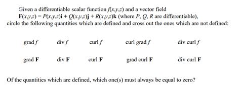 A Given A Differentiable Scalar Function Fxyz And