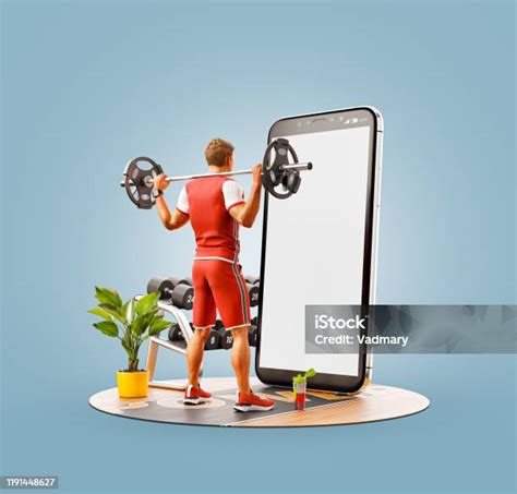 특이한 3d 일러스트 스마트 폰 응용 프로그램 체육관에 대한 스톡 사진 및 기타 이미지 체육관 운동 가상현실 Istock