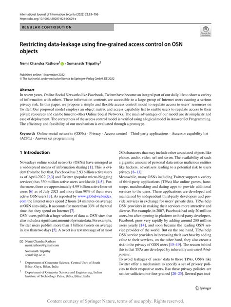 Restricting Data Leakage Using Fine Grained Access Control On Osn