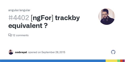 NgFor Trackby Equivalent Issue 4402 Angular Angular GitHub