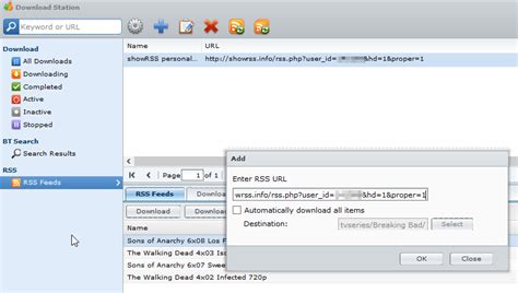 Automatically Download Series With Rss Showrss And Synology Wapnet Blog