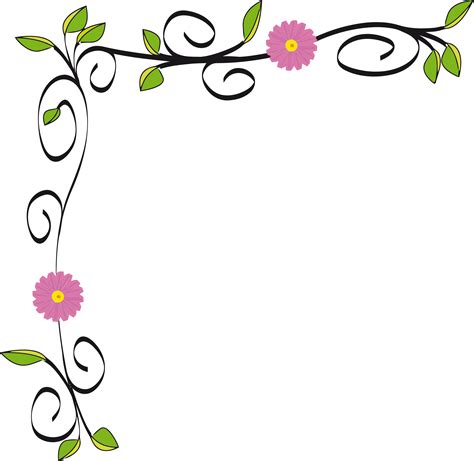 Clipart Floral Border Vectorized
