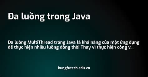 Đa Luồng Trong Java