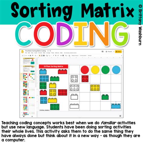 Sorting Matrix Coding Fine Motor