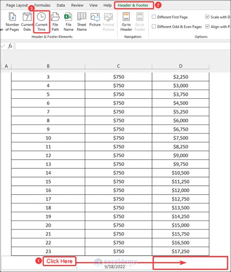 how to add date and time in excel when printing 3 easy ways