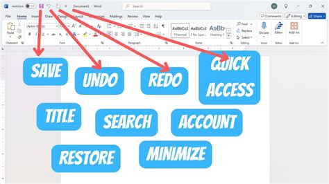 Title Bar Microsoft Word Working In The Word Environment 2007