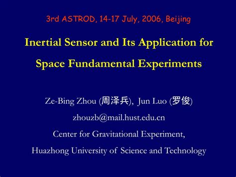 Ppt Inertial Sensor And Its Application For Space Fundamental Experiments Powerpoint