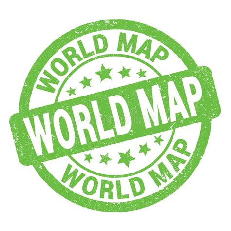 World Map Text Written On Green Round Stamp Sign Stock Illustration Illustration Of Green