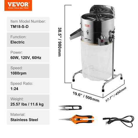 Vevor Electric Bud Trimmer 18 Electric Leaf Trimmer Machine With 60w