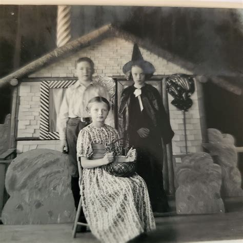 Vintage Photo Girl In Witch Hat School Play Original Snapshot Halloween